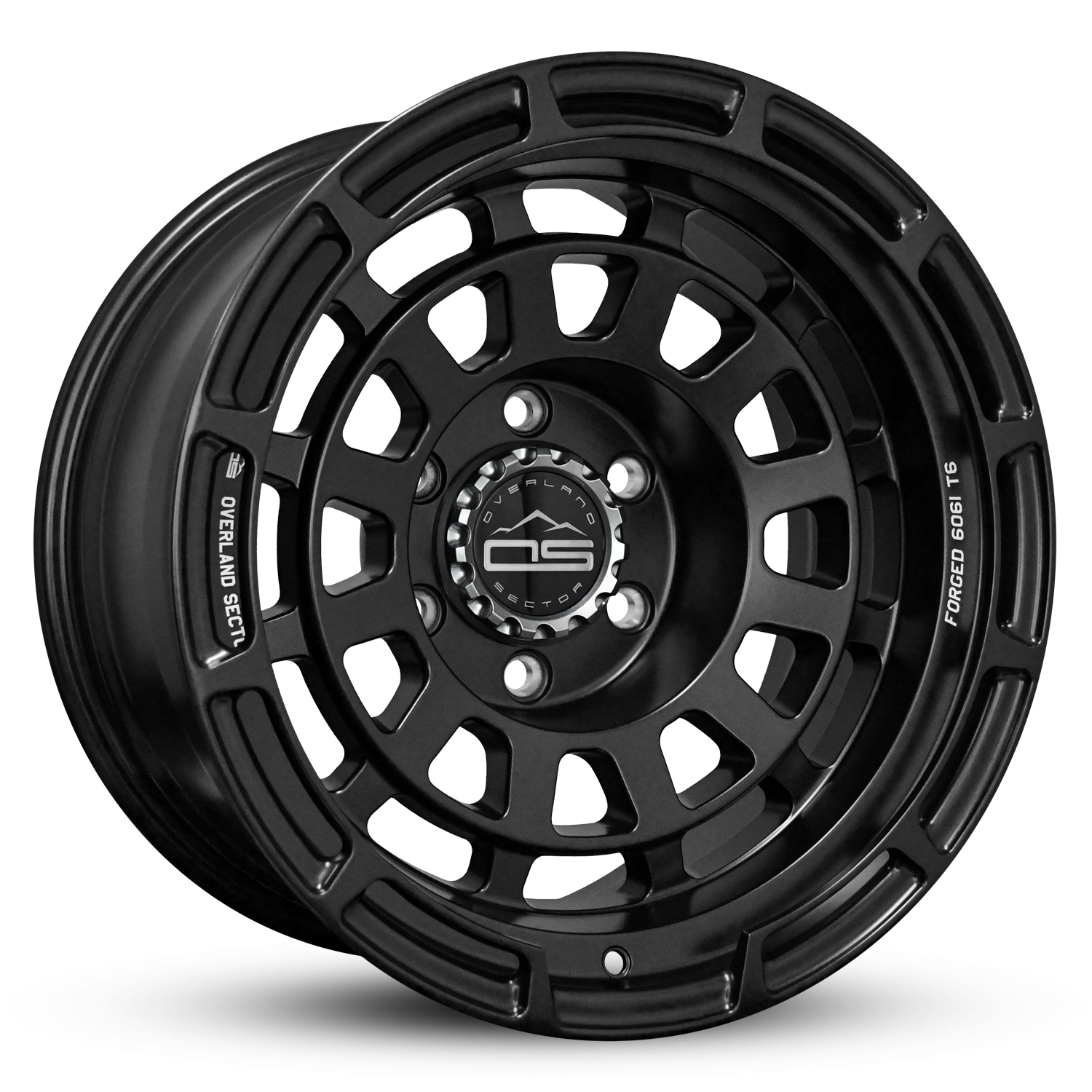 Overland Sector Badlander Wheel in Satin Black. 17x9 | 6061 T6 Forged ...