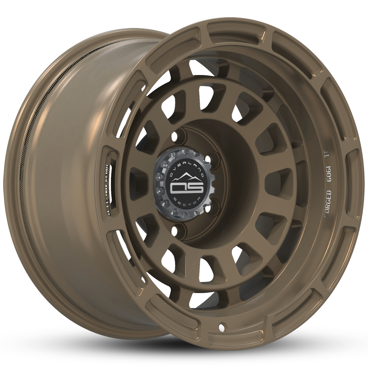 Overland Sector Badlander Wheel in Satin Bronze. 17x9 | 6061 T6 Forged ...
